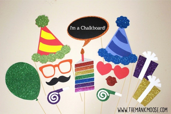 Birthday Party Photo Booth Props 13 Piece Set Red - Etsy