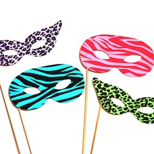 Photo Booth Props - Colorful Masquerade Masks - 4 Piece Set - Birthdays ...