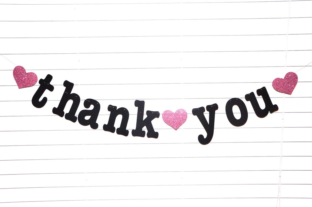 Thank You Banner - Wedding Photo Booth Props - You Choose GLITTER ...