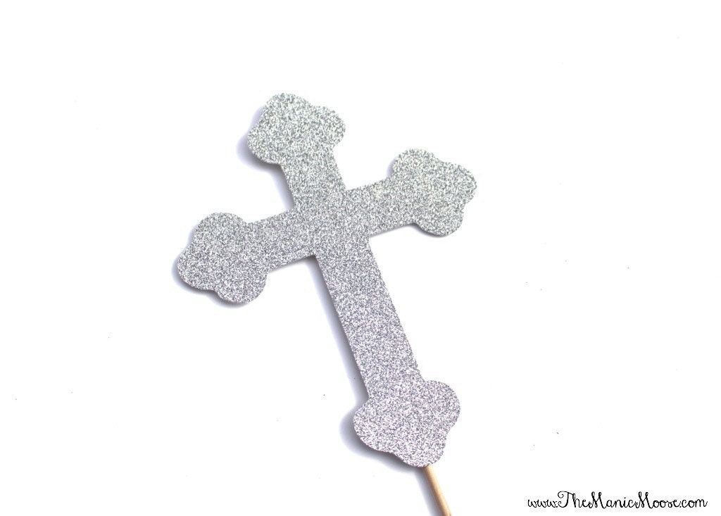 Photo Booth Props ~ Glitter Cross ~ You Choose Color ~ Baptism ...