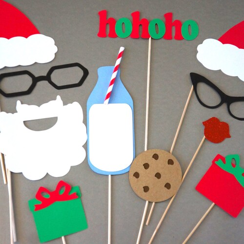 Christmas Photo Booth Props 6 Piece Set Santa's - Etsy