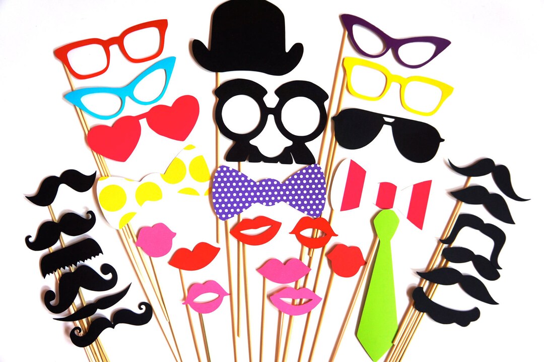 SALE - 32 Piece Photo Booth Prop Set - Birthdays, Weddings, Parties ...