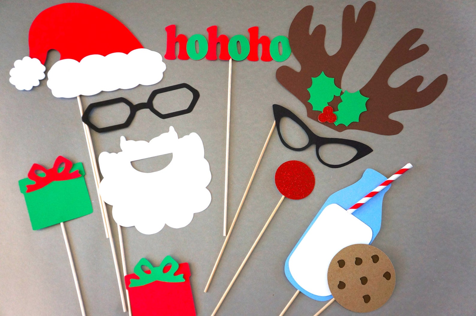 Family Christmas Photo Booth Props 3D Photo Props 11 piece | Etsy