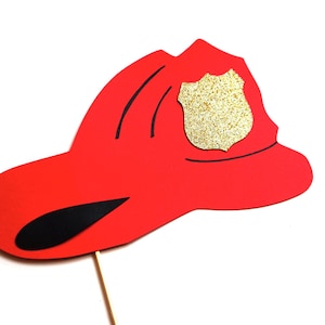 Photo Booth Props - Firefighter Helmet With GLITTER Badge - Firefighter ...