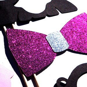 Photo Booth Props - Classic Wedding - Hot Pink/magenta GLITTER Bow Tie ...