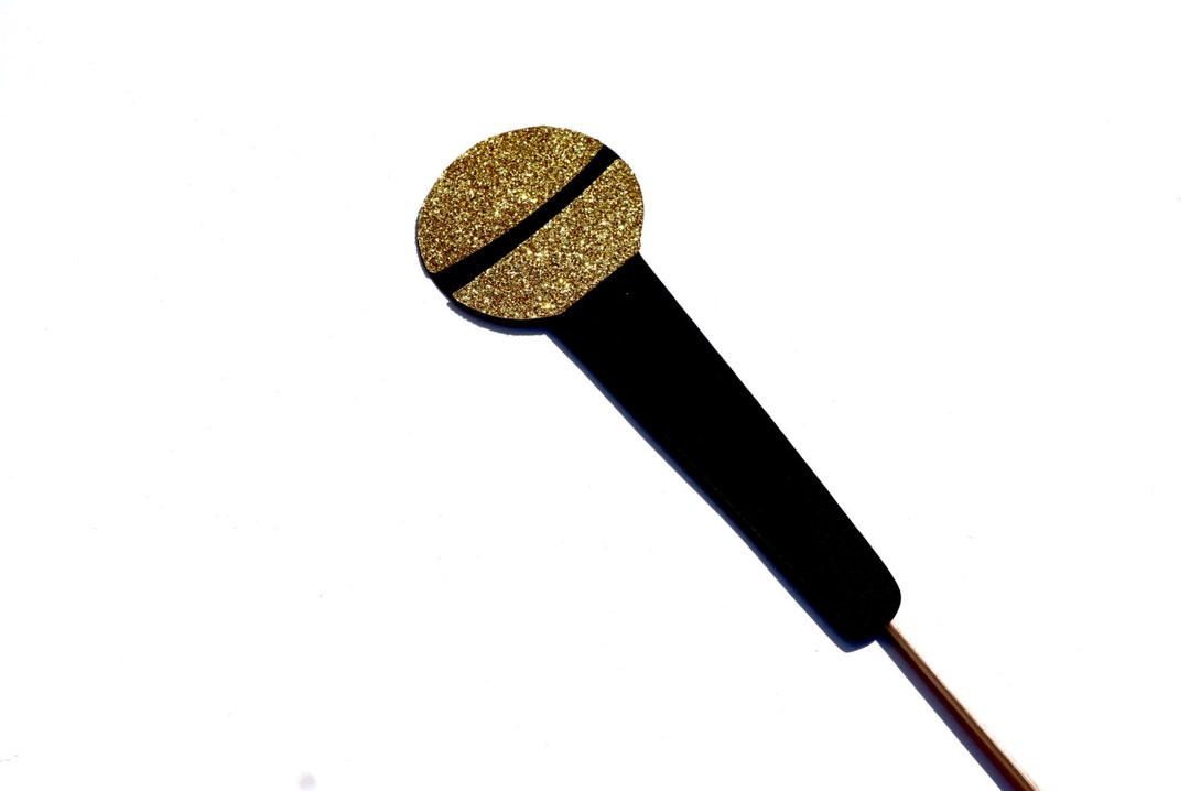 Photo Booth Props - Gold GLITTER Microphone Photobooth Prop - Etsy
