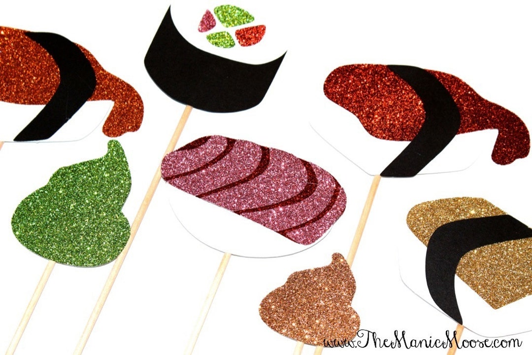 Photo Booth Props ~ Sushi Photo Booth Props ~ Set of 7 Props ~ Fun ...
