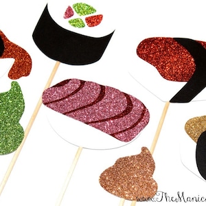 Photo Booth Props ~ Sushi Photo Booth Props ~ Set of 7 Props ~ Fun ...