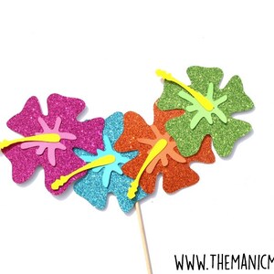 Tiki Photo Booth Props ~ 14 Piece Prop Set ~ GLITTER Photobooth Props ...