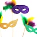 Photo Booth Props - Glitter Mardi Gras Masks - Set of 3 Glitter Props ...