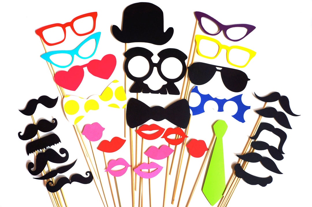 SALE - Super Photo Booth Prop Set - 32 Pieces - Birthdays, Weddings ...