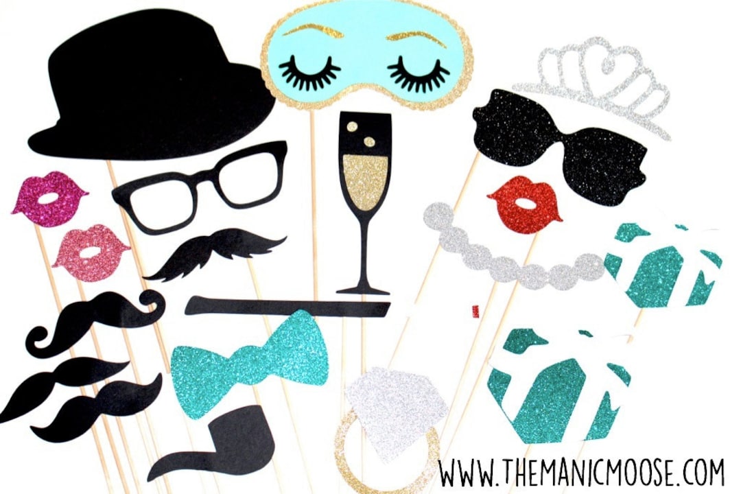 Fancy Photo Booth Prop Set Deluxe Edition - 20 Piece Set - Birthdays ...