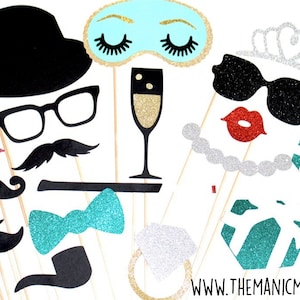 Fancy Photo Booth Prop Set Deluxe Edition - 20 Piece Set - Birthdays ...