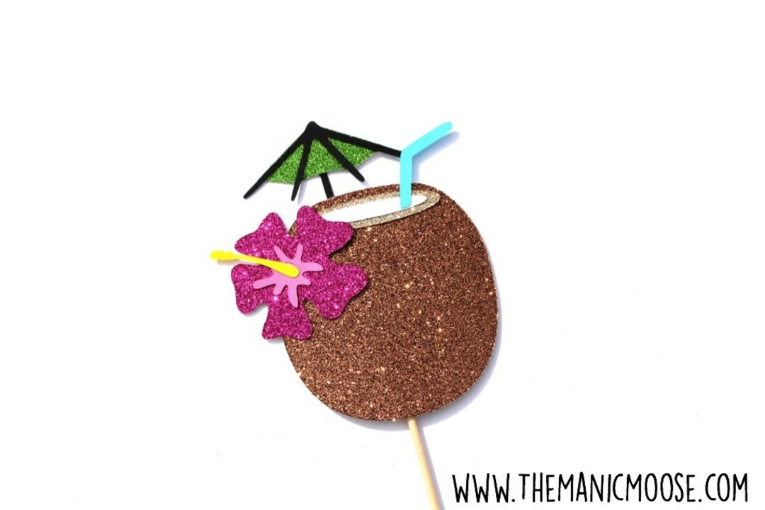 Coconut Cocktail Photo Booth Prop ~ Tropical Cocktail ~ GLITTER ...