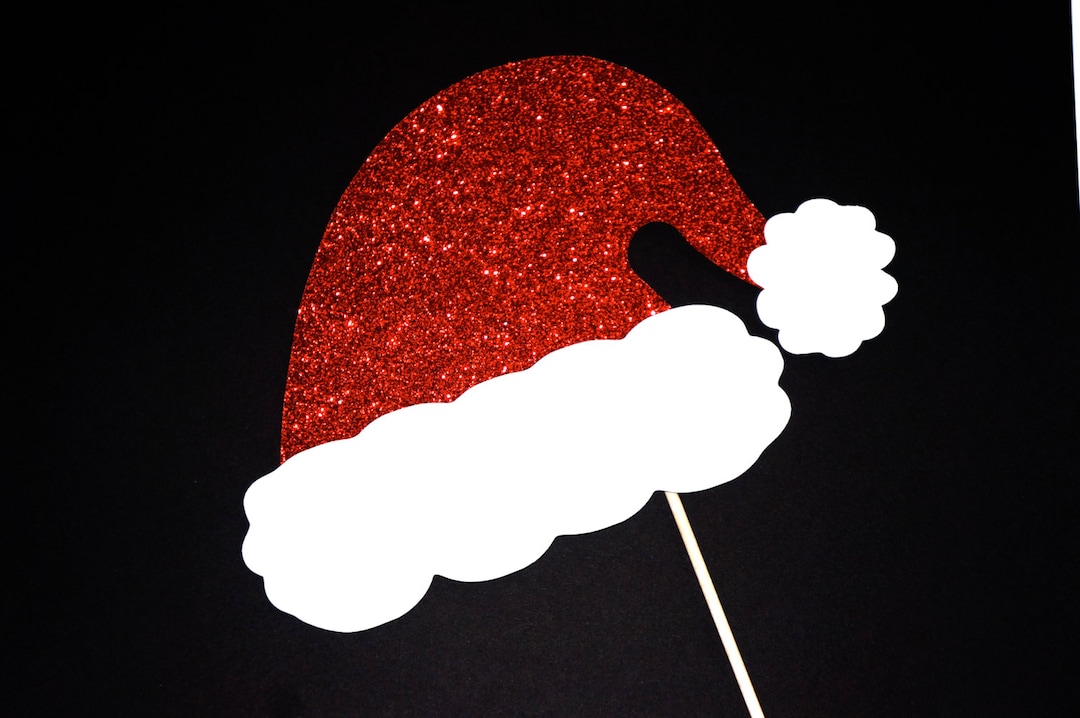 Sparkle Santa Hat - Christmas Photo Props - GLITTER Photobooth Props ...
