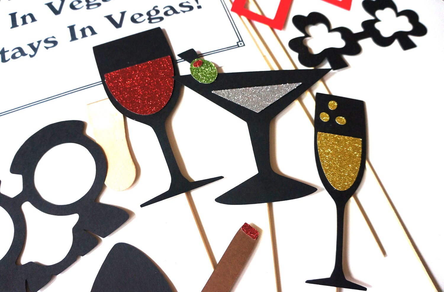 The Las Vegas Collection Set of 30 Photo Booth Props With | Etsy