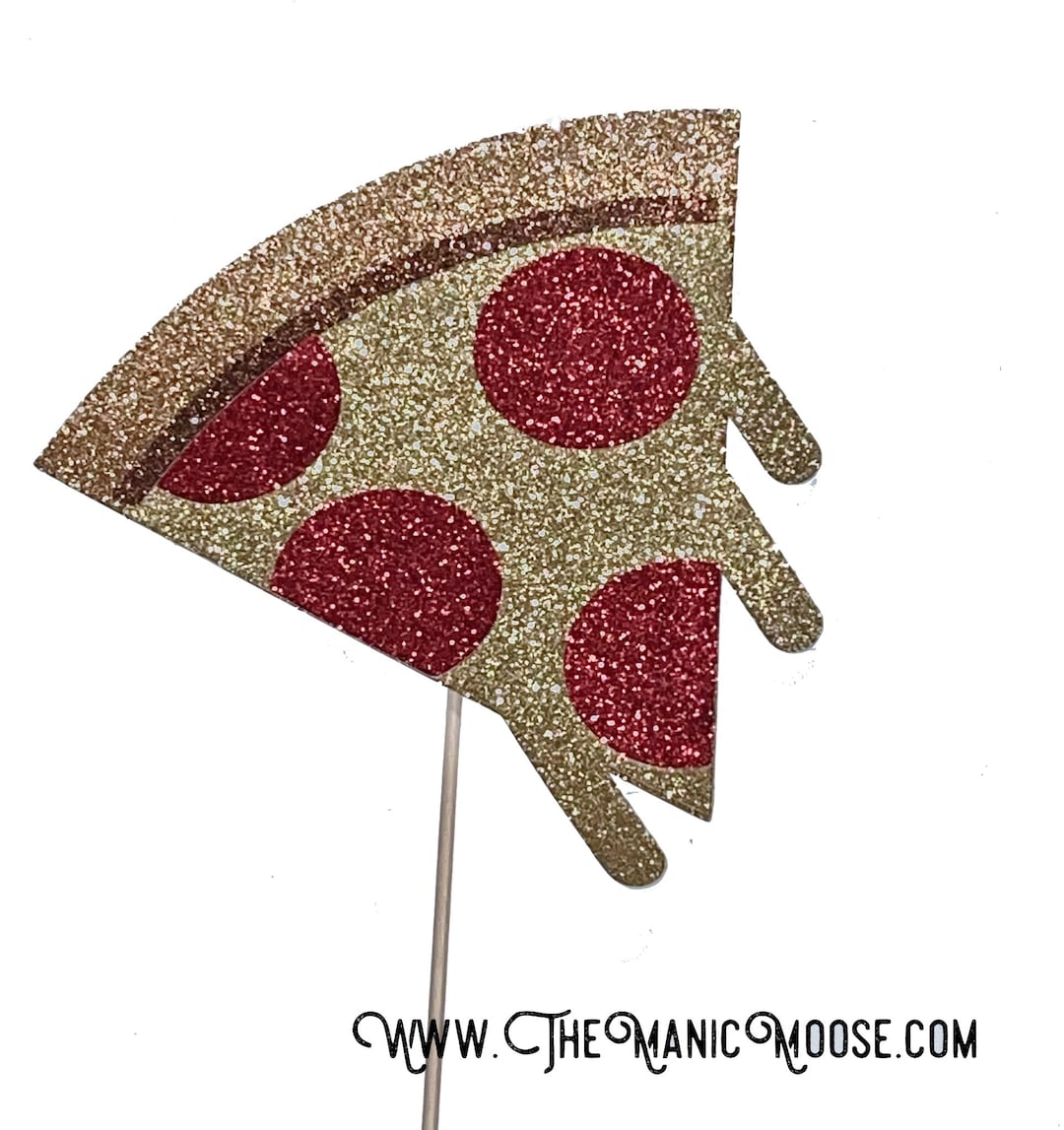 Photo Booth Props - GLITTER Pizza Slice - Birthdays, Weddings, Parties ...