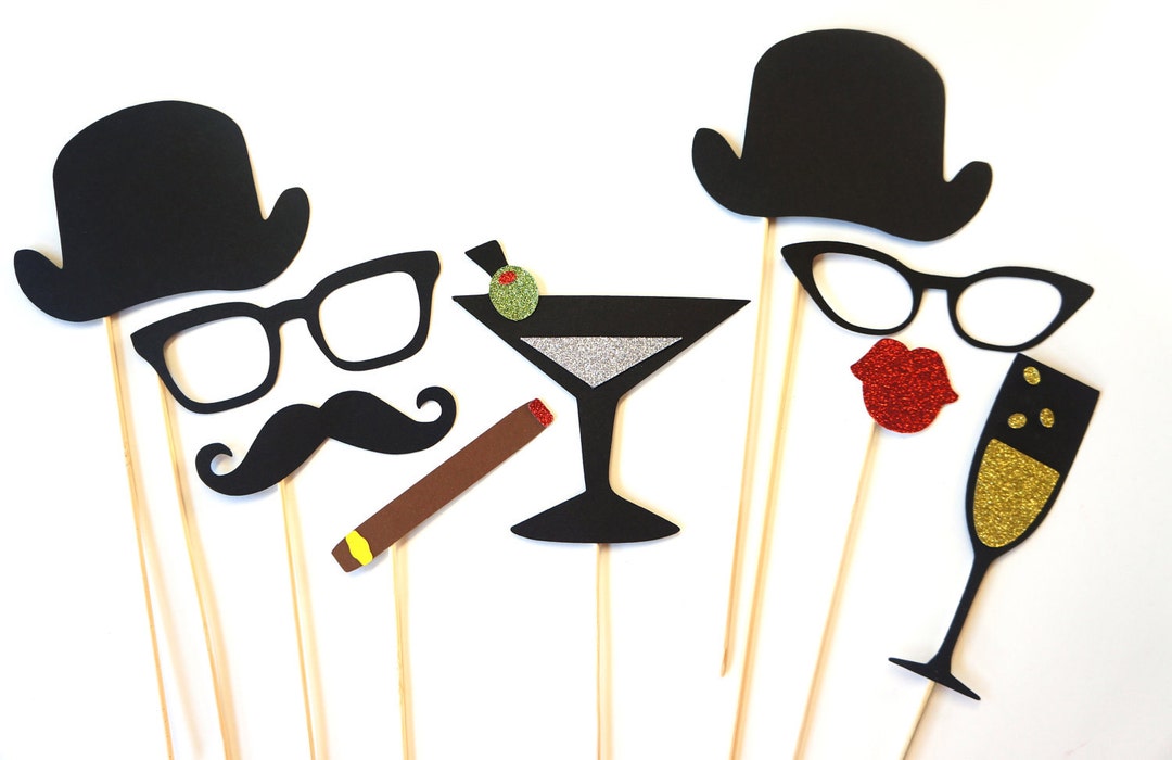 Photo Booth Props - Ladies and Gents Collection - Set of 9 Photobooth ...