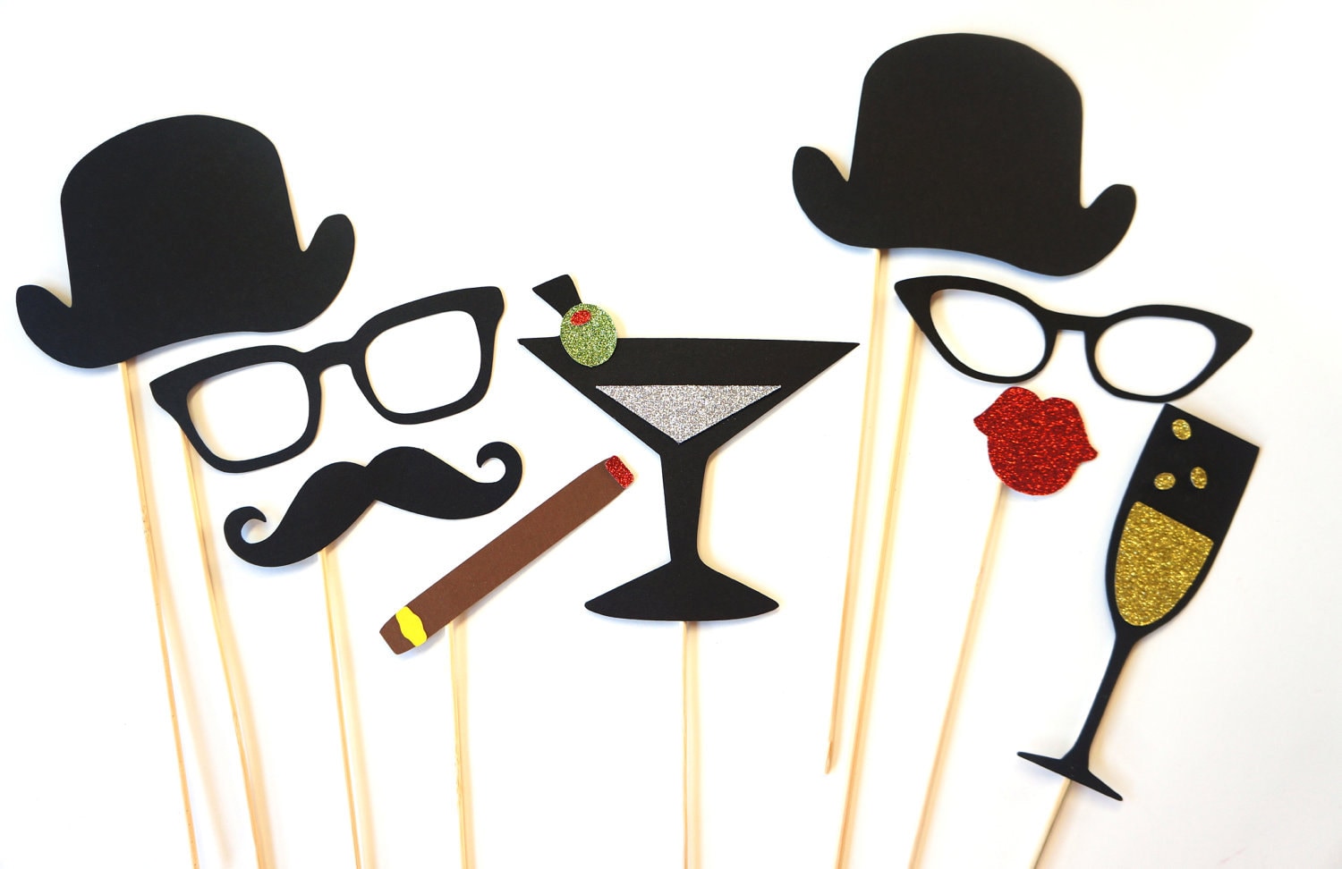 Photo Booth Props Ladies and Gents Collection Set of 9 | Etsy