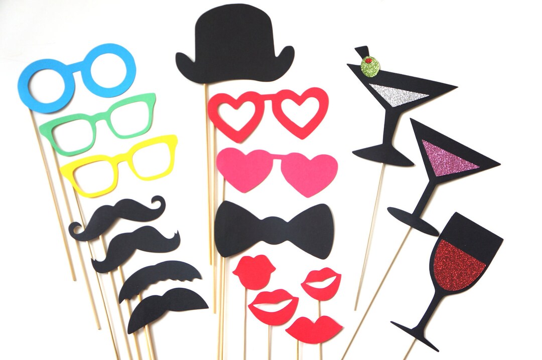 Photo Booth Props - the Boogie Nights Collection - 18 Piece Prop Set ...