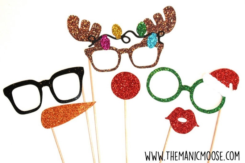 Christmas Photo Booth Props 6 Piece Set Santa's - Etsy