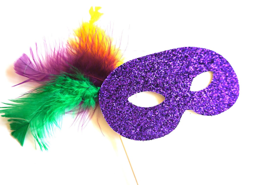Photo Booth Props Glitter Mardi Gras Masks Set of 3 | Etsy