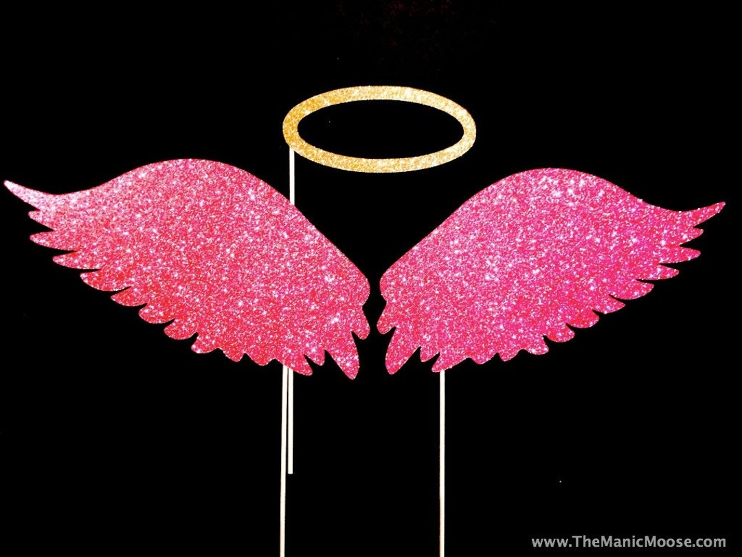 Photo Booth Props - Angel Wings and Halo - Set of 3 Extra Large Props ...