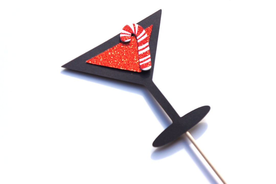 Photo Booth Props - Candy Cane Martini - GLITTER Photobooth Prop - Etsy