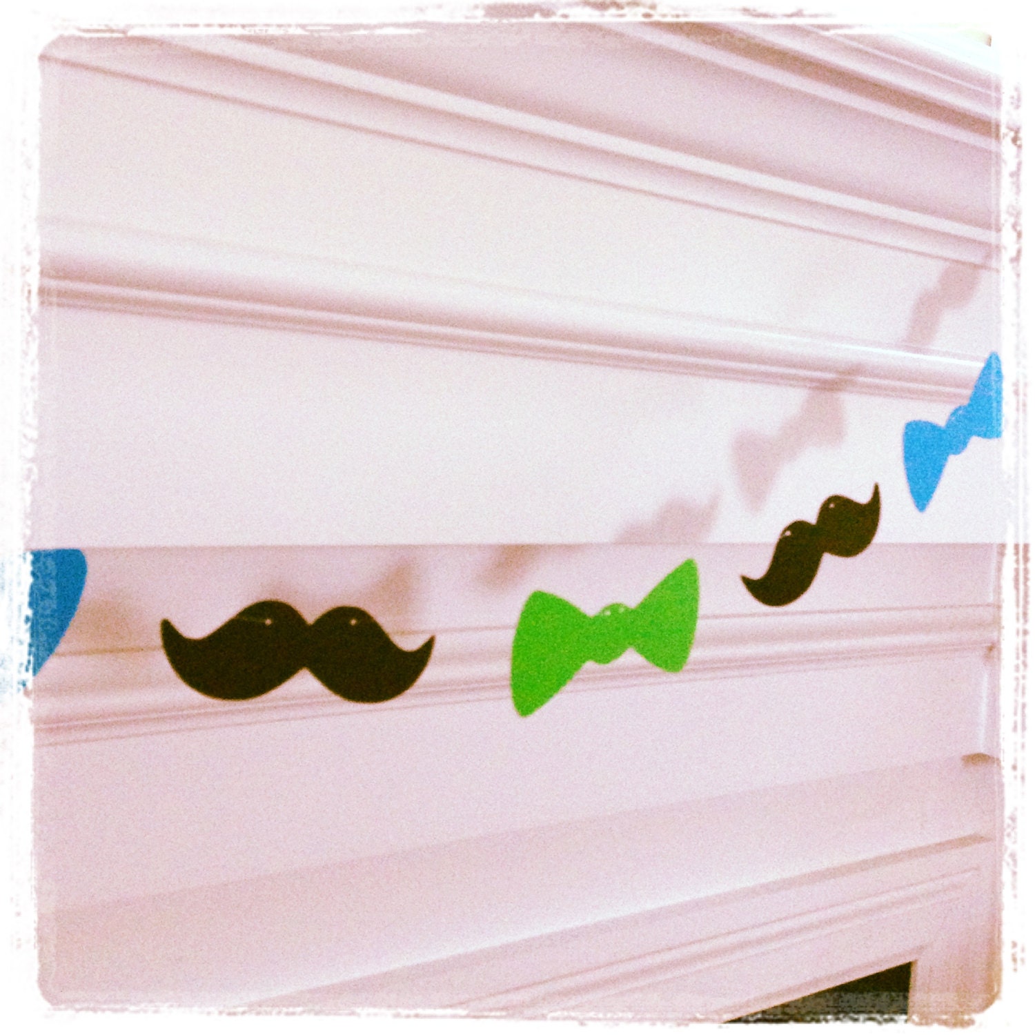 Mustache Garland Banner Mustaches and Bow Ties Photo Booth | Etsy