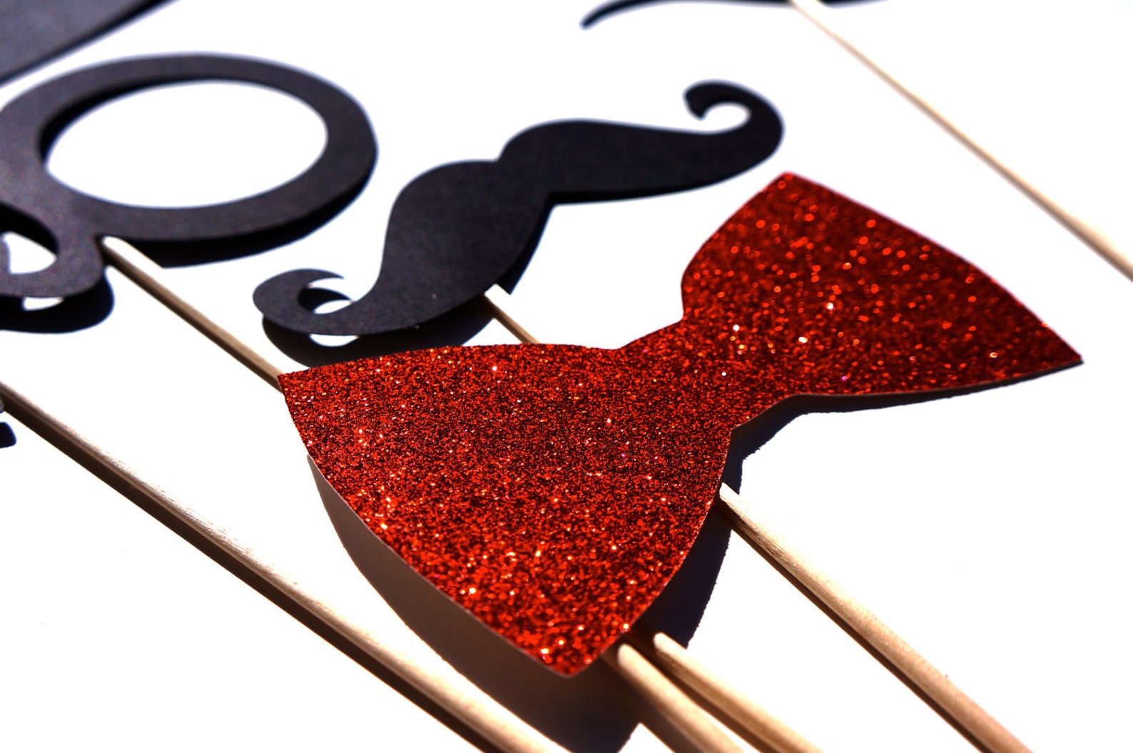 Photo Booth Props Set of 5 Photobooth Props With Glitter | Etsy