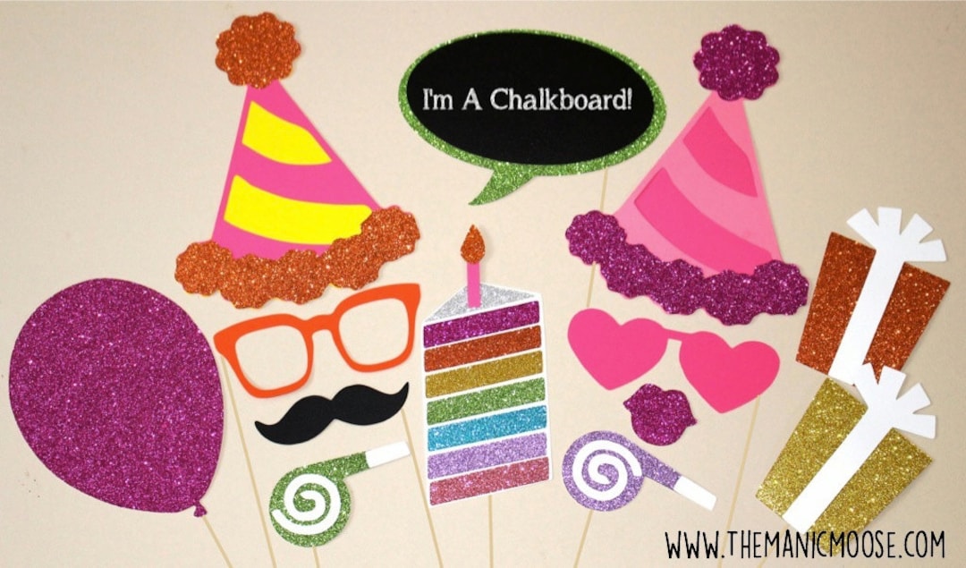 Birthday Party Photo Booth Props ~ 13 Piece Set ~ Pink ~ Pastels ...