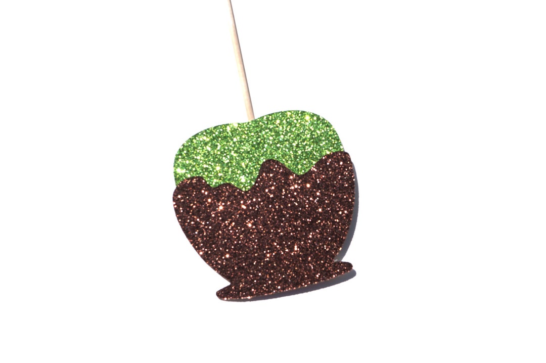 Green Caramel Apple Photo Booth Prop - GLITTER Caramel Apple on a Stick ...