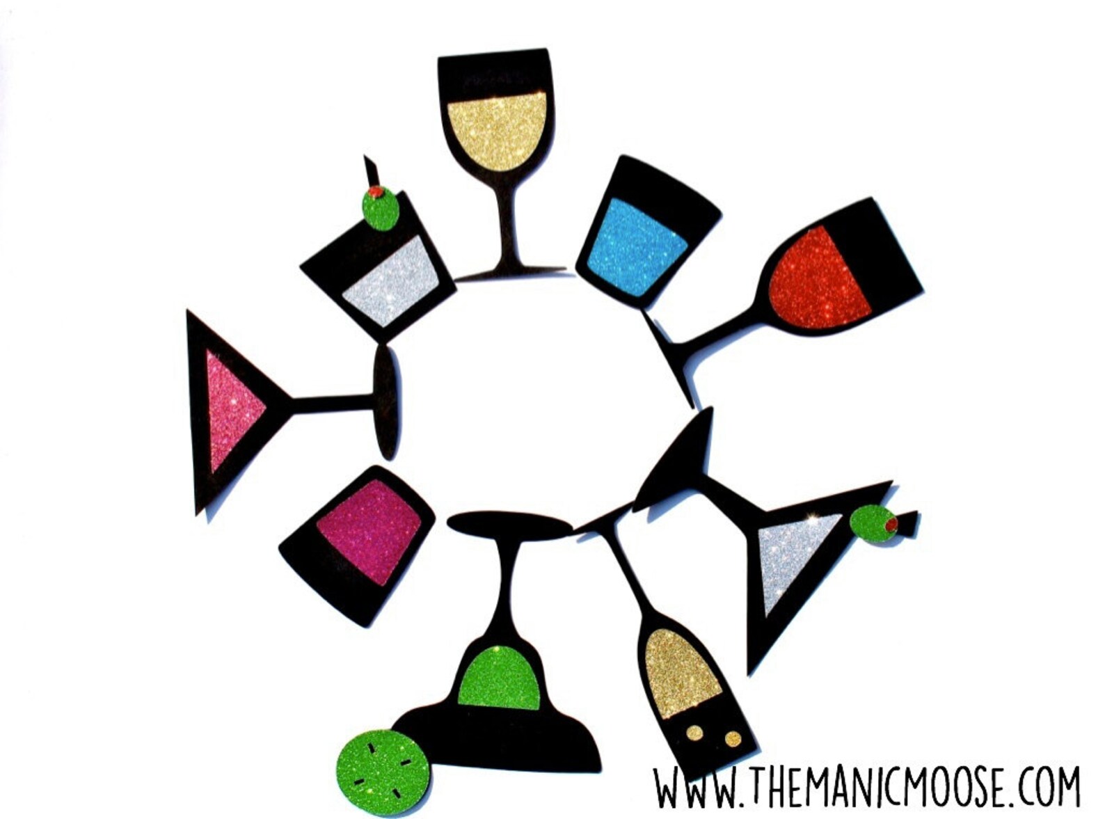 Photo Booth Props ~ Happy Hour Collection ~ Set of 9 GLITTER Cocktail ...