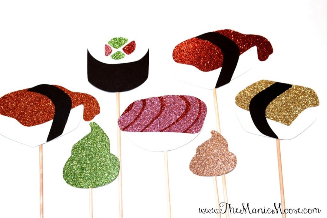 Photo Booth Props ~ Sushi Photo Booth Props ~ Set of 7 Props ~ Fun ...
