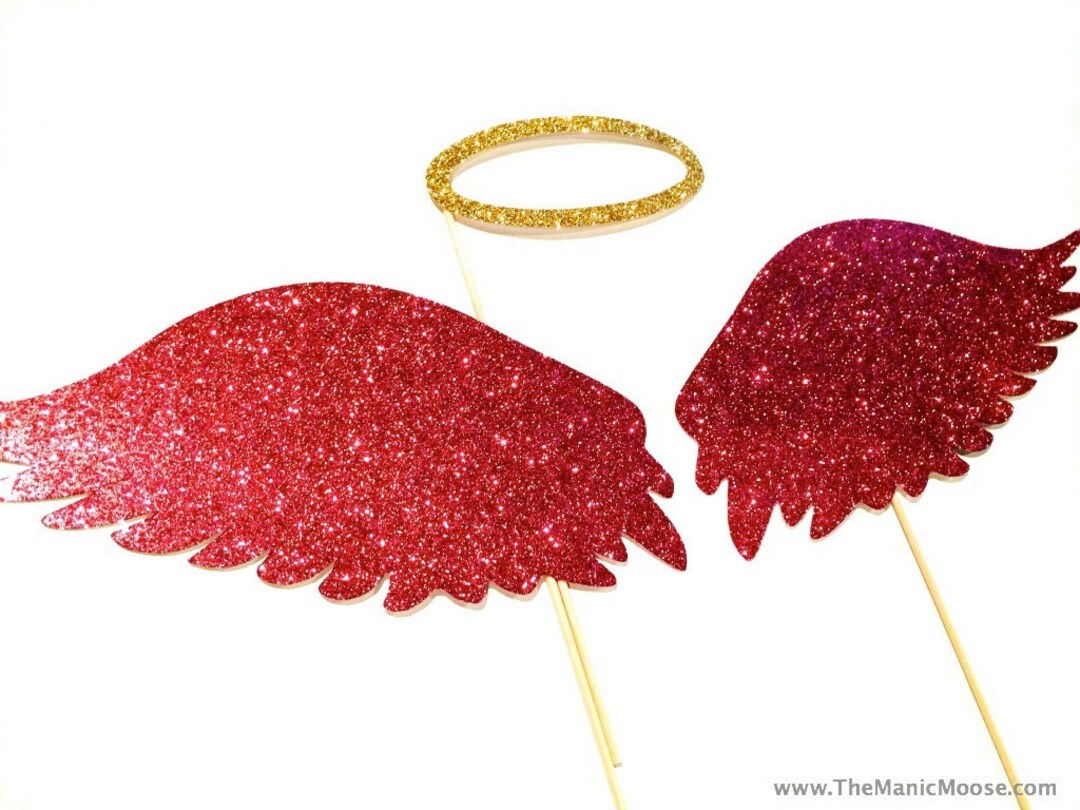 Photo Booth Props - Angel Wings and Halo - Set of 3 Extra Large Props ...
