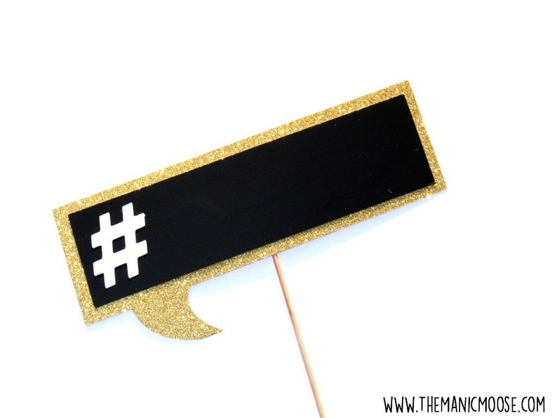Photo Booth Props Wedding Props Chalkboard Hashtag You | Etsy