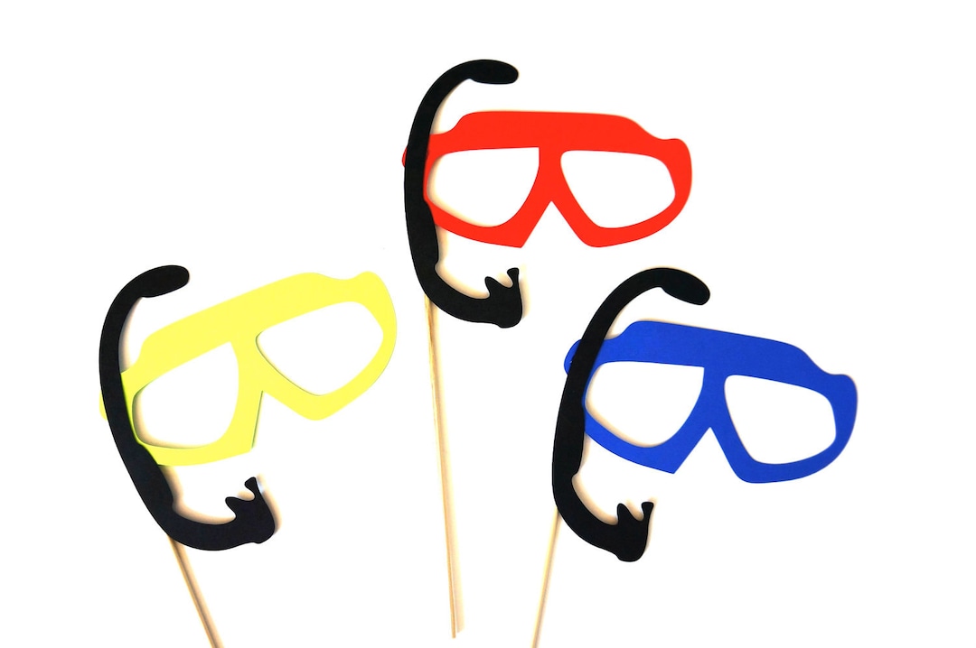 Photo Booth Prop Set - Set of 3 Swim Goggles With Snorkles - Birthdays ...