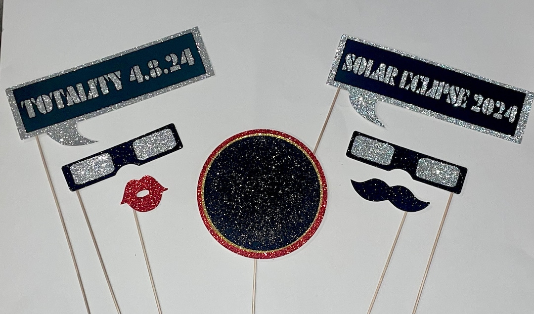Solar Eclipse 2024 Photo Booth Props ~ LIMITED EDITION ~ Set of 7 ...
