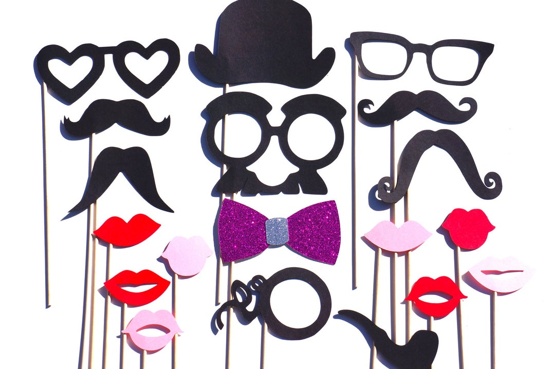 Photo Booth Props - Classic Wedding - Hot Pink/magenta GLITTER Bow Tie ...