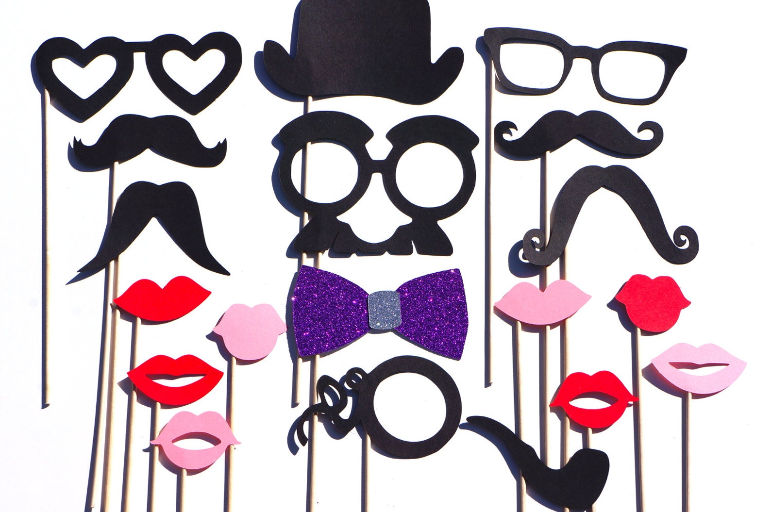 Photo Booth Props Classic Wedding Purple GLITTER Bow Tie - Etsy