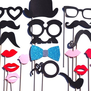 Photo Booth Props Classic Wedding Baby Blue GLITTER Bow - Etsy