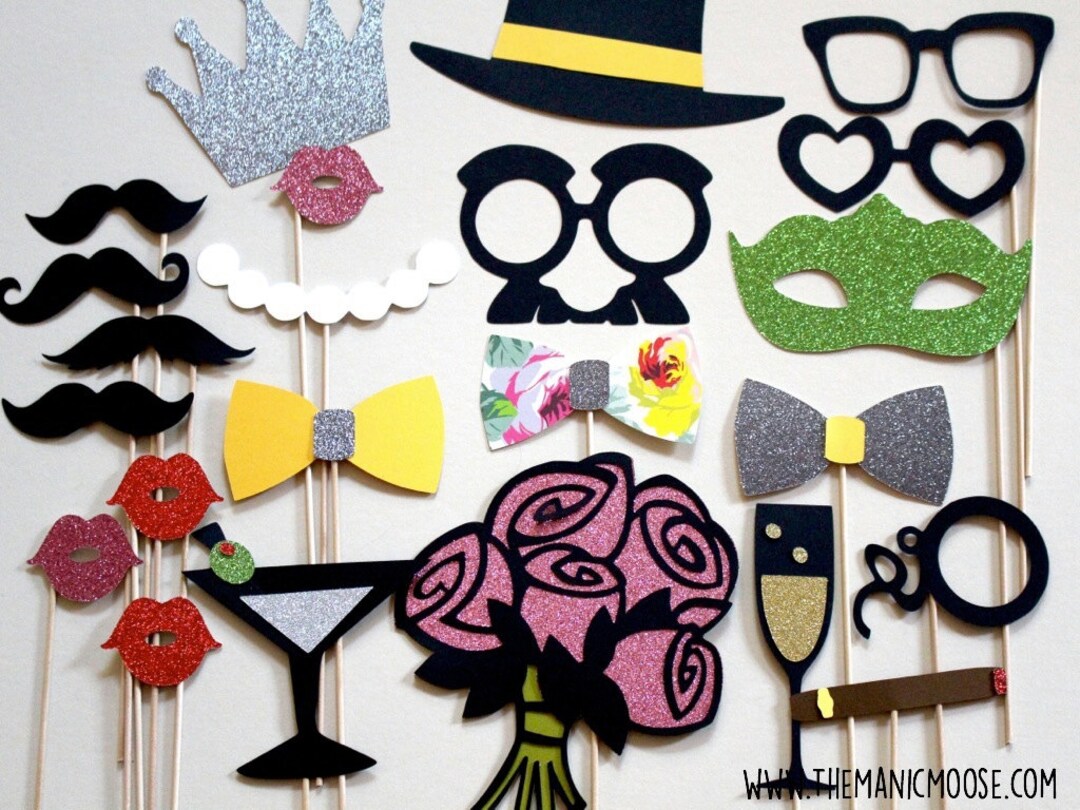 Limited Edition Photo Booth Props ~ Deluxe Set of 23 Props ~ Vintage ...