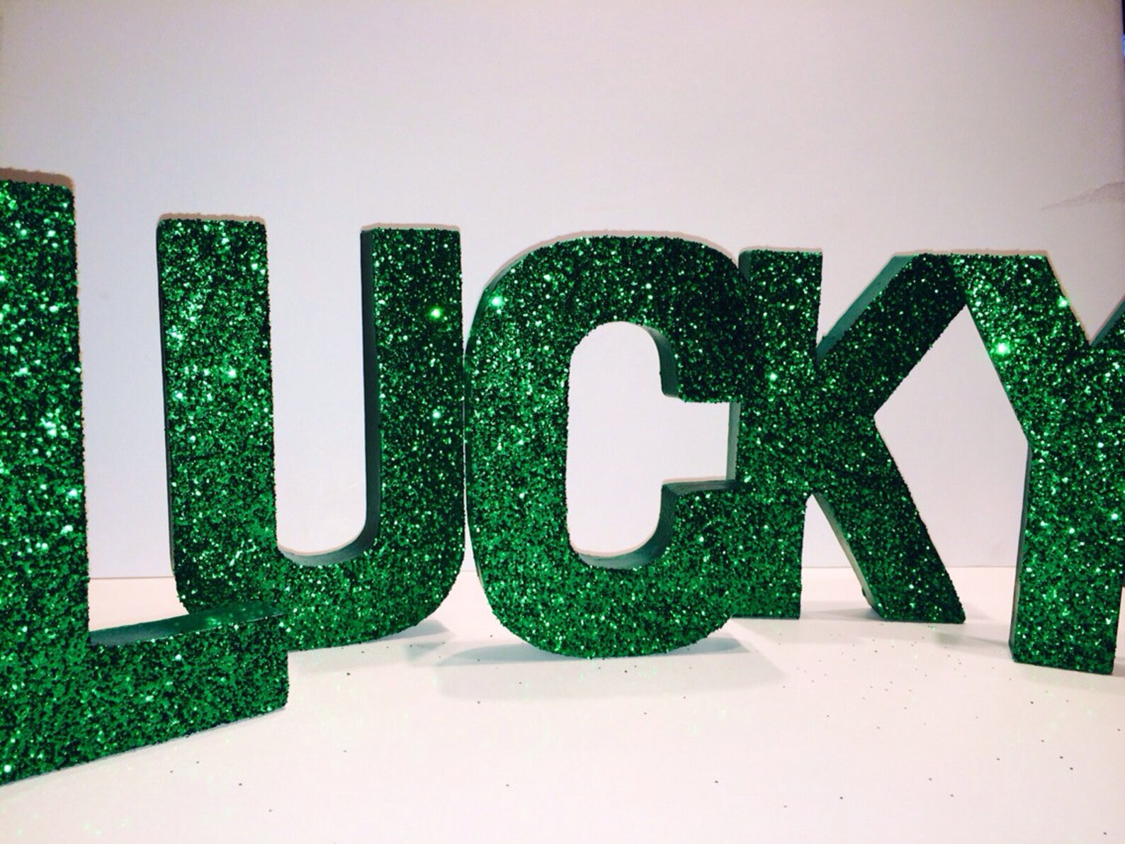 3D Photo Props LUCKY Self Standing Glittered LUCKY Letters - Etsy