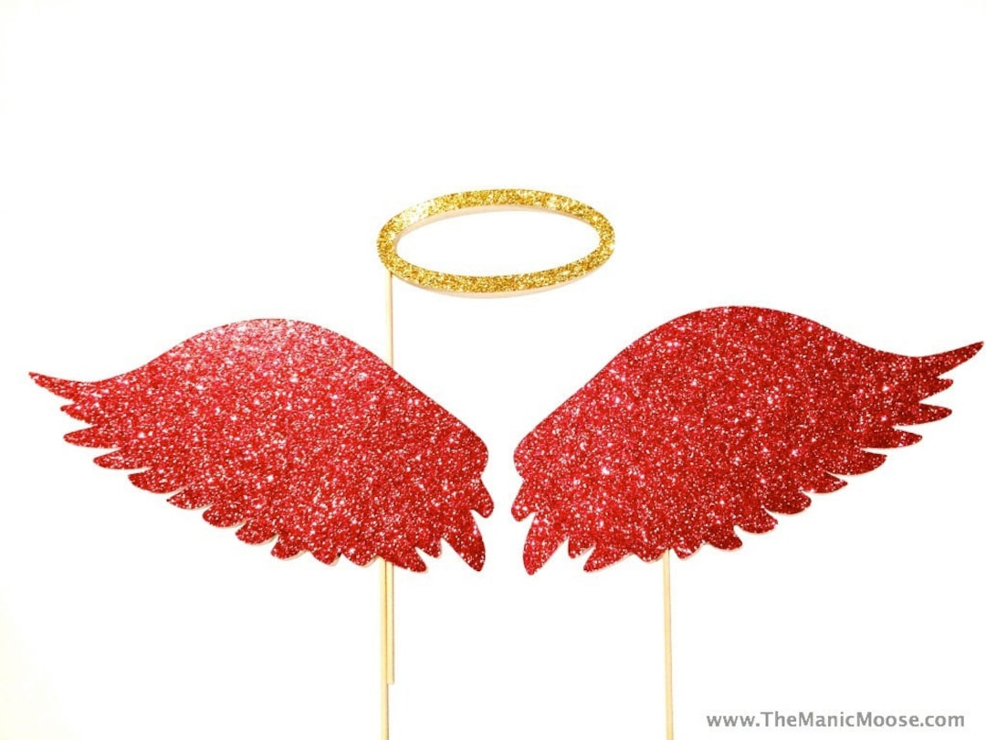 Photo Booth Props - Angel Wings and Halo - Set of 3 Extra Large Props ...