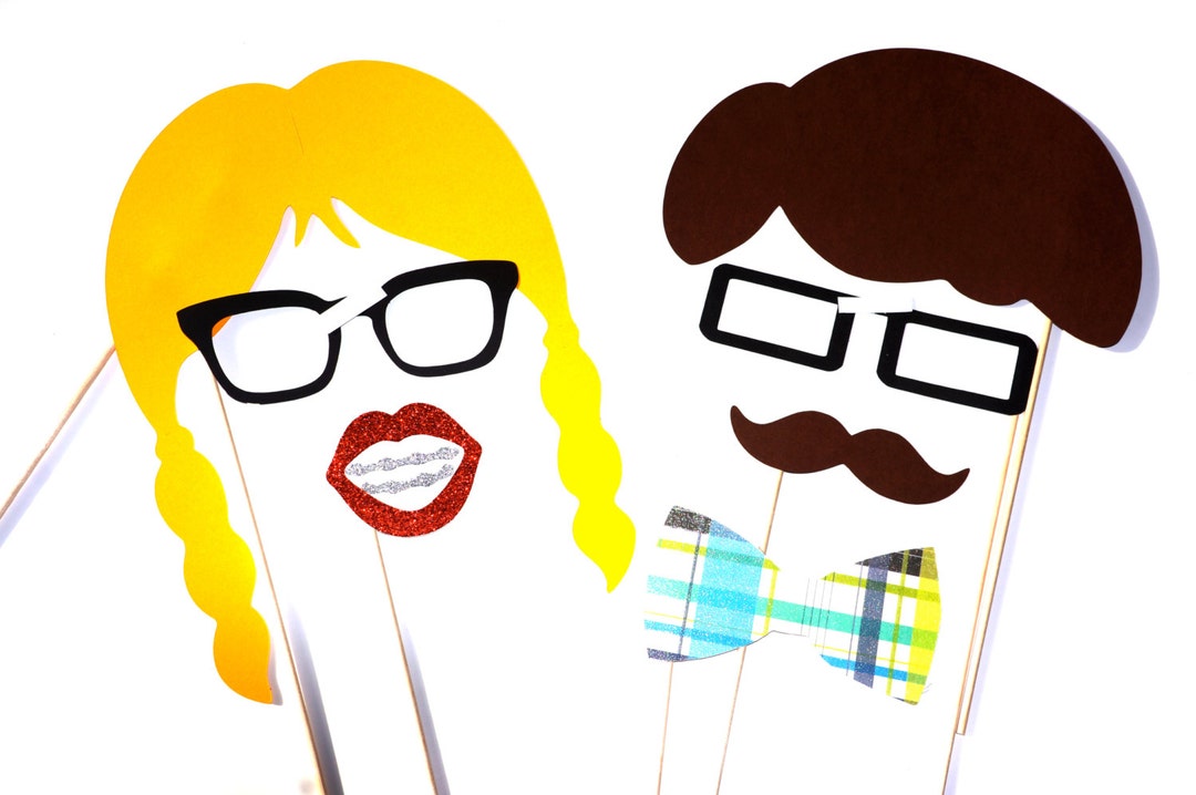 Nerd Alert Photo Props - Set of 7 Photo Booth Props on a Stick ...