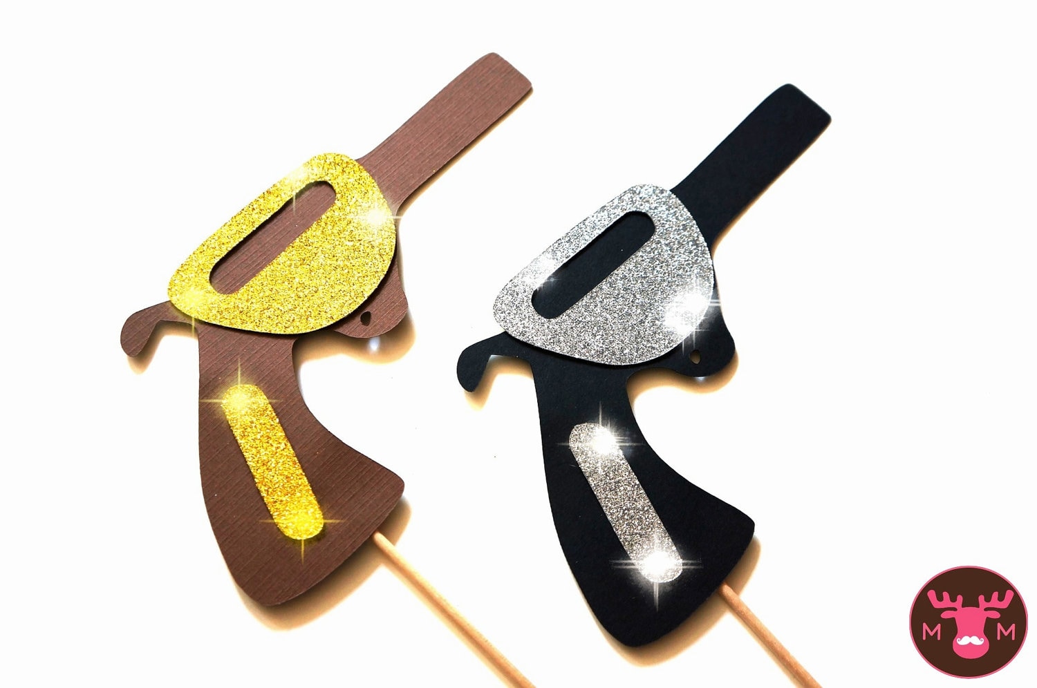 Photo Booth Props - GLITTER Pistol Guns - Set of 2 - His and Her ...