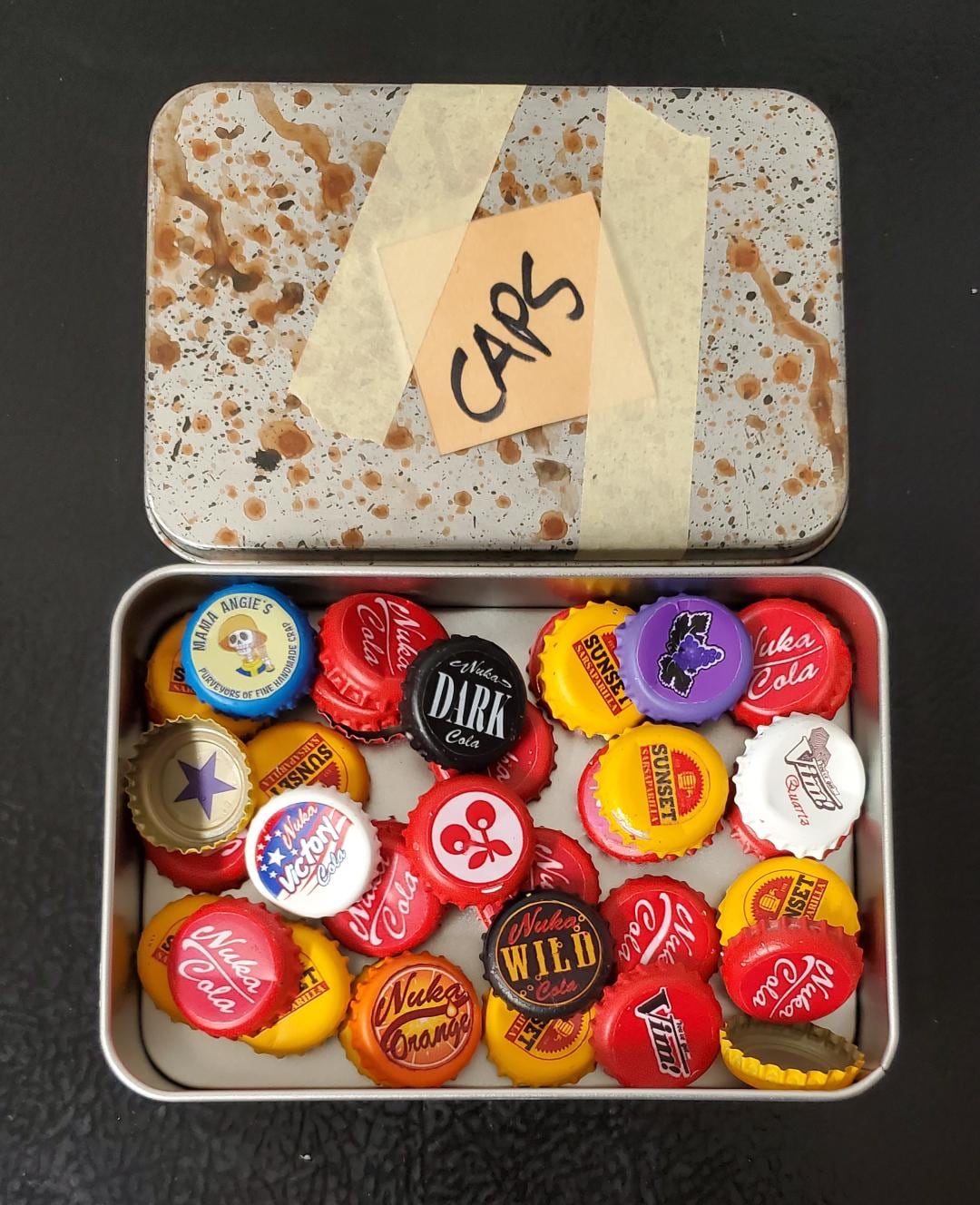 Fallout Inspired Caps Stash (with 40 Nuka Cola Caps!) - Etsy