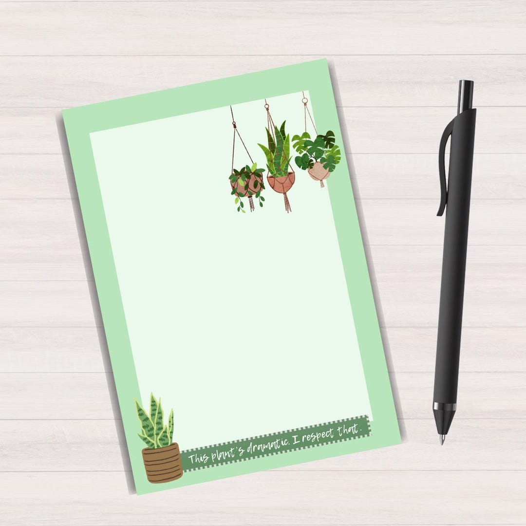 This Plant's Dramatic Notepad - Etsy