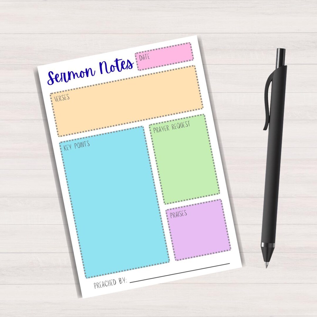 Sermon Notes Notepad - Etsy