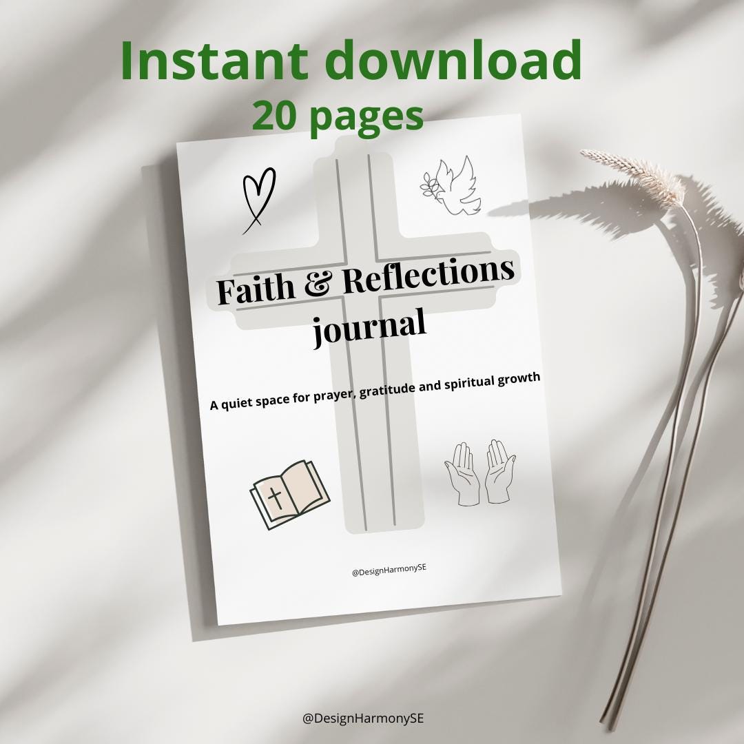 Faith and Reflection Journal, Instant Download, PDF, US Letter ...